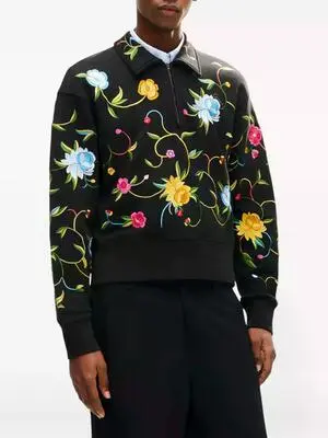 Kenzo Wildflower" Embroidered Half-zip Sweatshirt