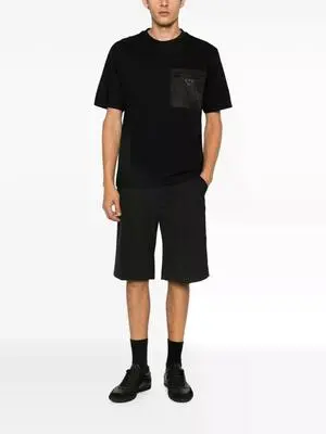 Prada Logo-plaque Patch-pocket T-shirt - Black