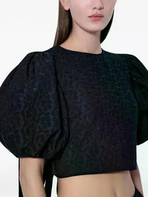 Cecilie Bahnsen Floral-jacquard Puff-sleeve Top