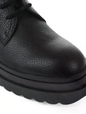 Valentino Garavani Hammered Leather Lace-up Ankle Boots