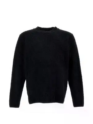 ORIGINAL VINTAGE Brushed-finish Crew-neck Sweater - Black