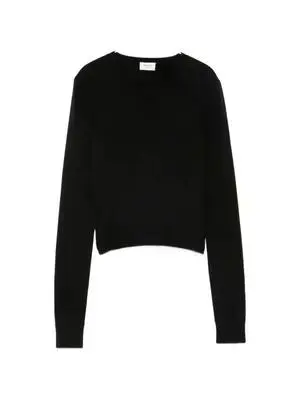 Saint Laurent Crew-neck Long-sleeve Sweater - Black