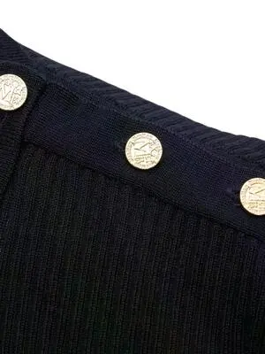 Max Mara Button-embellished Ribbed-knit Sweater