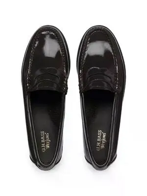 G.H.BASS Weejuns Patent Leather Loafers - Brown