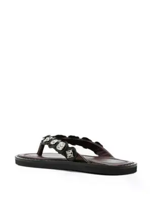 Toga Embellished Leather Sandals