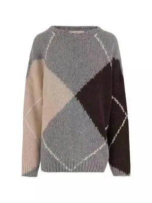 Bruno Manetti Crew Neck Argyle Sweater