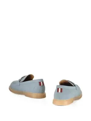 Bally Logo-plaque Leather Loafers - Blue