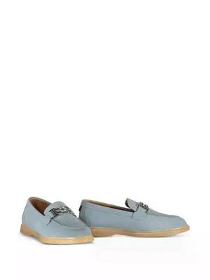 Bally Logo-plaque Leather Loafers - Blue