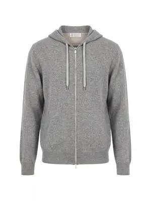 Brunello Cucinelli Zip-up Cashmere Hoodie - Grey