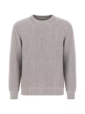Paul & Shark Ribbed-knit Crew-neck Sweater - Grey