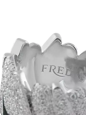 FRED OF PARIS Diamond Scalloped Crossover Ring