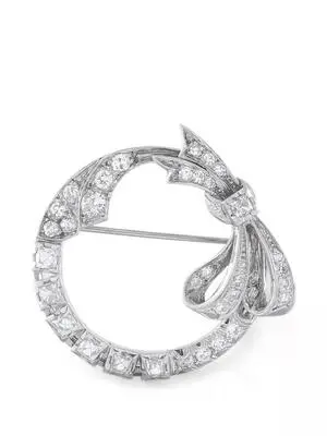 LB EXCLUSIVE Bow-detail Diamond Brooch - Silver