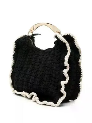 TWINSET Crochet Ruffled Tote Bag