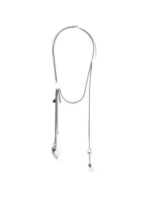 ANN DEMEULEMEESTER Tone Layered Necklace With Spike And Crystal Pendants - Silver