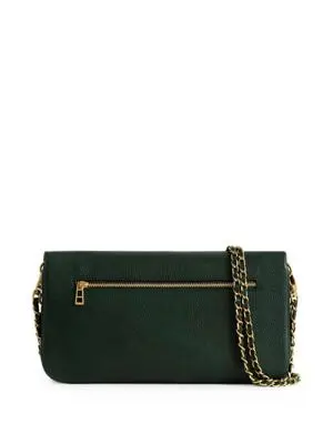 Zadig&Voltaire Grained Leather Rock Clutch With Embellished Wings - Green
