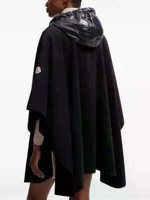 Moncler Hooded Belted Cape - Black