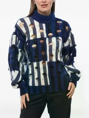 Off-White Shibori Distressed Sweater - Blue