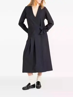 SOCIETE ANONYME Pleated Wrap Midi Dress - Blue
