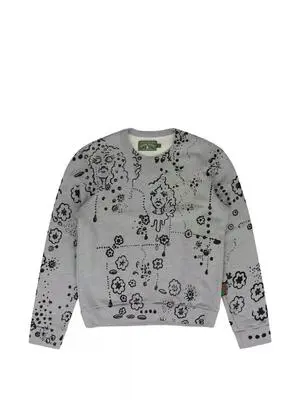 DENIM TEARS X Irak Tears Graphic Print Crewneck Sweatshirt - Grey