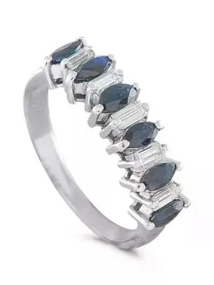 LB EXCLUSIVE Sapphire And Diamond Band Ring - Silver