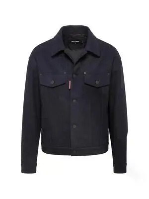 Dsquared2 Button-up Wool Jacket - Blue