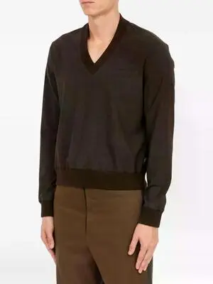MAISON MARGIELA Deep V-neck Long-sleeve Top