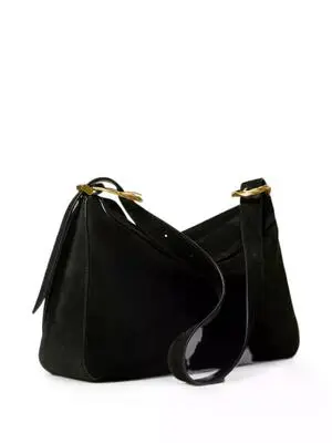 TWINSET Medium Liliane Suede Shoulder Bag With Buckles