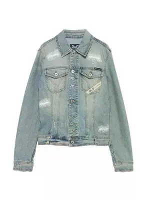Dolce & Gabbana 2000s Distressed Denim Jacket - Blue