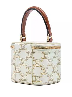 Celine 2023 Mini Triomphe Coated Canvas Vanity Case Satchel