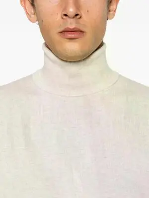 Brunello Cucinelli Cashmere Roll Neck Sweater - Neutrals