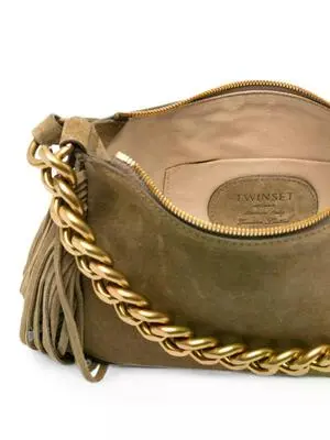 TWINSET Fringe-trim Suede Tote Bag