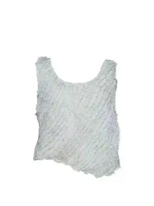 MULLER OF YOSHIOKUBO Ruffled Lace-trim Top - Blue