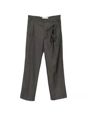 SONG FOR THE MUTE Charcoal Stripe Pattern Wide-leg Trousers - Grey