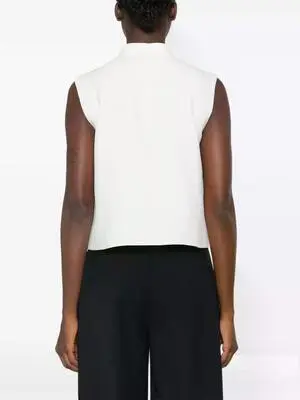 Giorgio Armani Sleeveless High Neck Bow Detail Shirt