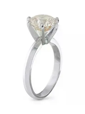 LB EXCLUSIVE 14k White Gold 3.0 Carat Round-cut Diamond Solitaire Ring