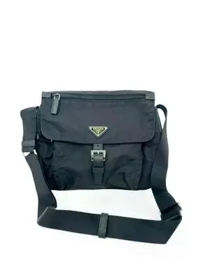 Prada Buckled Messenger Bag - Black