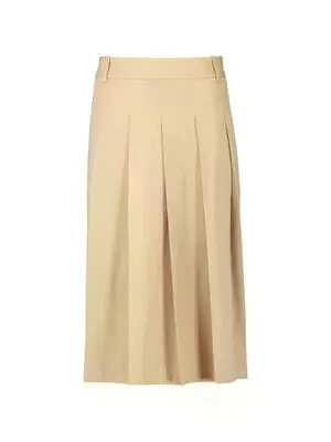 DMN PARIS Pleated Midi Skirt - Neutrals