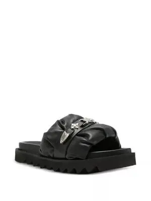 Toga Ruched Metal-embellished Sandals - Black
