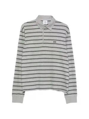 Vetements Striped Long-sleeve Polo Shirt - Grey