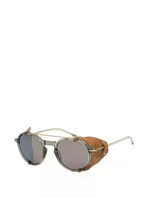 JULBO EYEWEAR Round Frame Sunglasses With Leather Trim