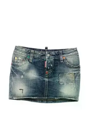 Dsquared2 Patchwork Denim Skirt - Blue