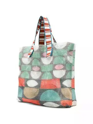 ÉPICE Geometric Print Mesh Tote Bag