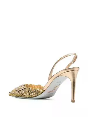 Rene Caovilla Heeled Slingback Pumps With Crystal Embellishments