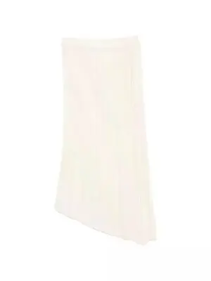 Issey Miyake Asymmetric Pleated Midi Skirt - Neutrals