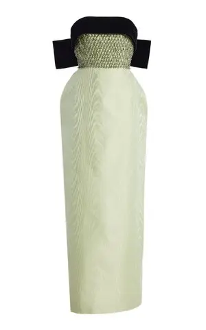 CHORUS Embellished Moiré Midi Column Dress