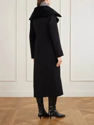 LIBEROWE Hourglass Double-breasted Wool Coat With Velour Trim