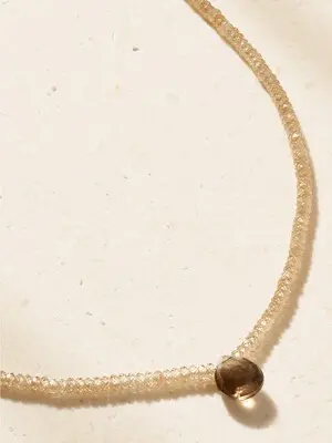 Jia Jia 14 Karat Gold Smoky Quartz And Zircon Necklace - Orange