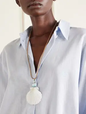 JENNIFER BEHR Alisa Silver-tone Shell Necklace
