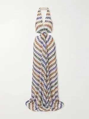 Missoni Striped Metallic Crochet Maxi Dress - Multi