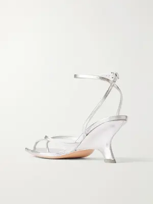 Simkhai Kelsey Metallic-leather Wedge Sandals